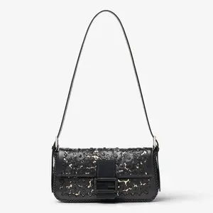 Fendi Baguette® 26424 Black Carved Leather Bag